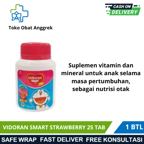 VIDORAN SMART 25 TABLET HISAP RASA STRAWBERRY / TABLET KUNYAH / UNTUK ...