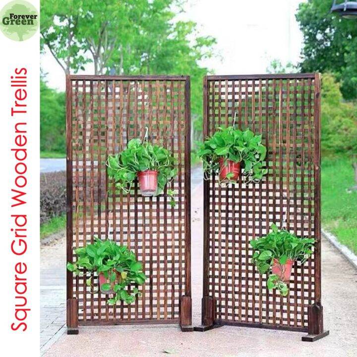 *SQUARE GRID TRELLIS* Wooden Mesh Plant Trellis Rack Grid Diamond ...