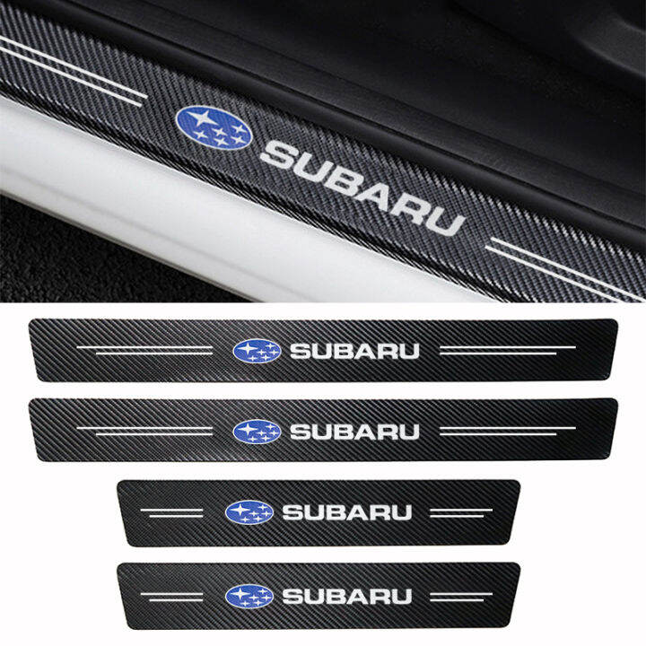 4Pcs/set Car Door Threshold Sill Protector Carbon Fiber Stickers for ...