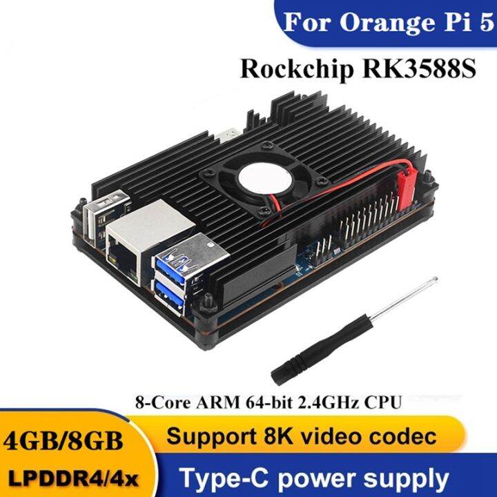 For Orange Pi 5 Development Board+Metal Case Kit RK3588S 8-Core ARM ...