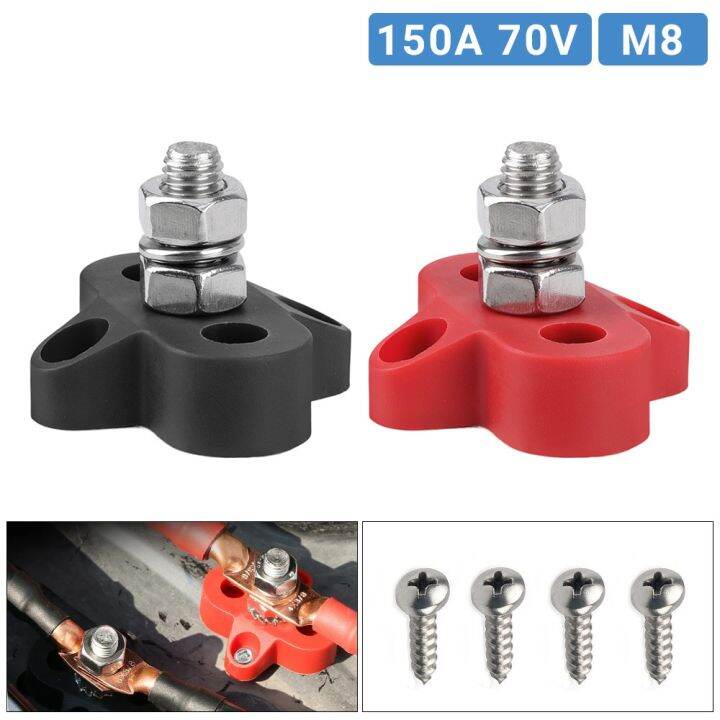Bus Bar Power Stud 5/16 150A Terminal Block Heavy Duty M8 M6 M10 บวกลบ Buss Bar สำหรับ Camper ...