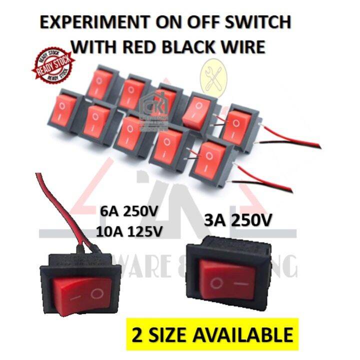 EXPERIMENT ON OFF MINI POWER SWITCH 2A 250V /SUIS EKSPERIMEN /实验小开关 ...