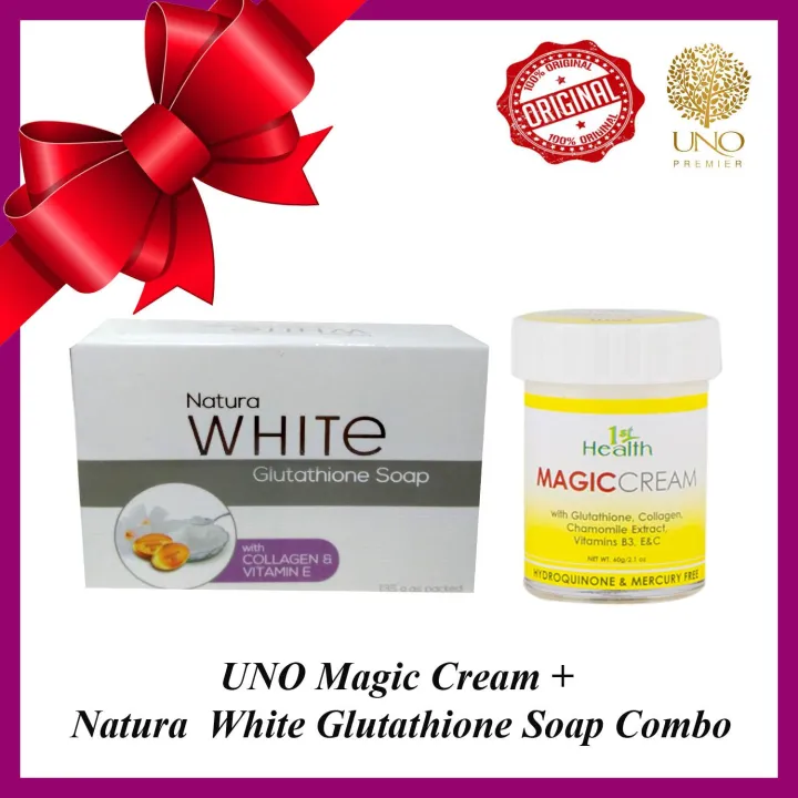 UNO MAGIC CREAM AND NATURA WHITE GLUTATHIONE SOAP COMBO | Lazada PH