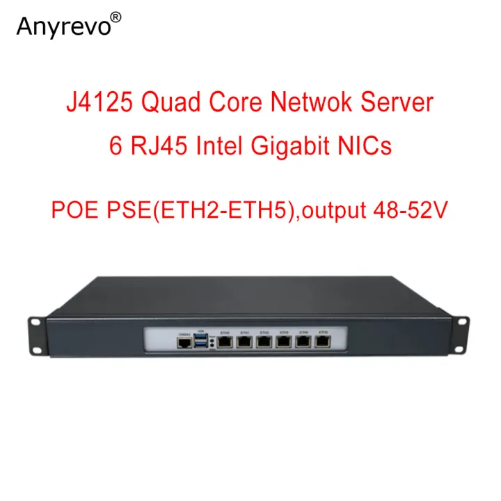 1U Rackmount POE PSE Firewall Router With 6 Intel Gigabit NICs Intel ...