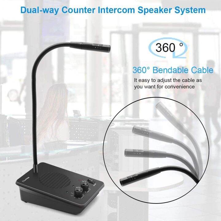 DAYTECH Window Speaker System Anti-Interference Dual Way Bank Counter Intercom Intercom ระบบ ...