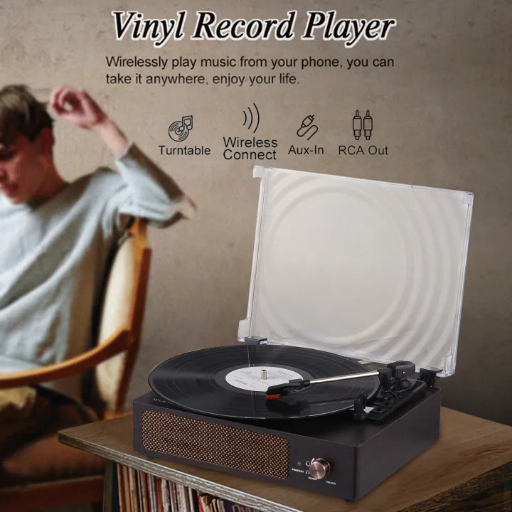 Vinyl Records LP Turntable Retro Record Player Built-in Speakers ...
