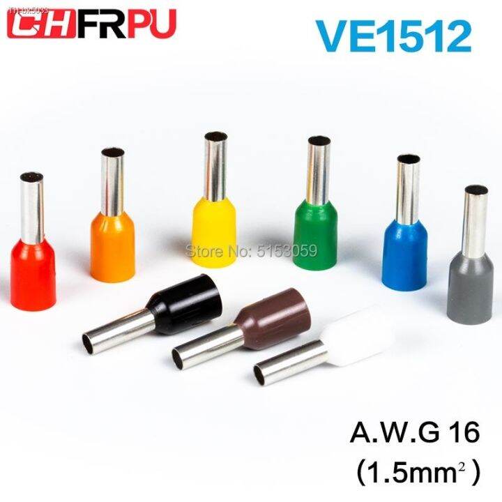 ┇♂ 100pcs E1512 Insulated Ferrules Terminal Block Cord End Wire ...