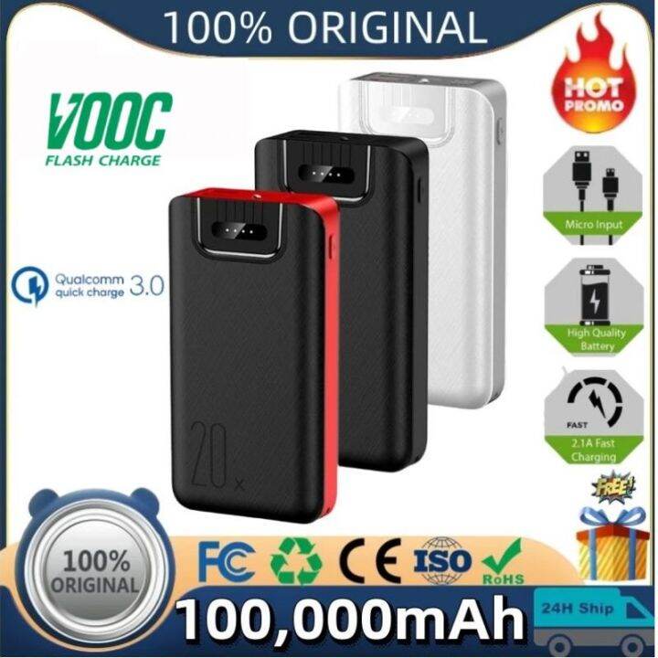 ☟100 100000mAh Fast charging Powerbank Original Power Bank High ...