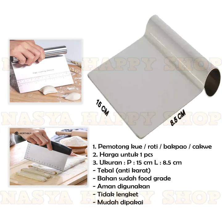 PEMOTONG ADONAN BAKPAO ROTI CAKWE/PERATA KUE / PENGIKIS KUE / PENGHALUS ...