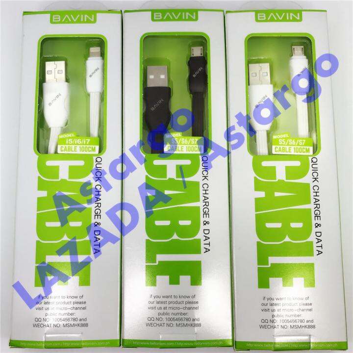 BAVIN CB026 fast charging USB data cable quick charger flat core line ...