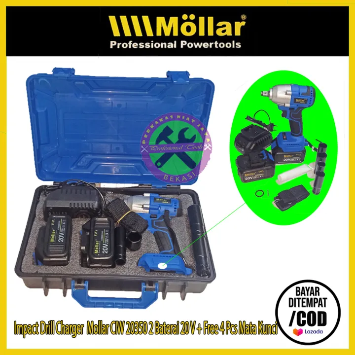 Cordless Impact Wrench MOLLAR 20V Cordless Impact Wrench 1/2 Inch (alat ...