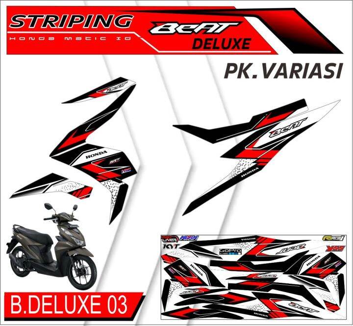 Striping Beat Deluxe - Sticker Striping List Variasi Motor Beat Deluxe ...