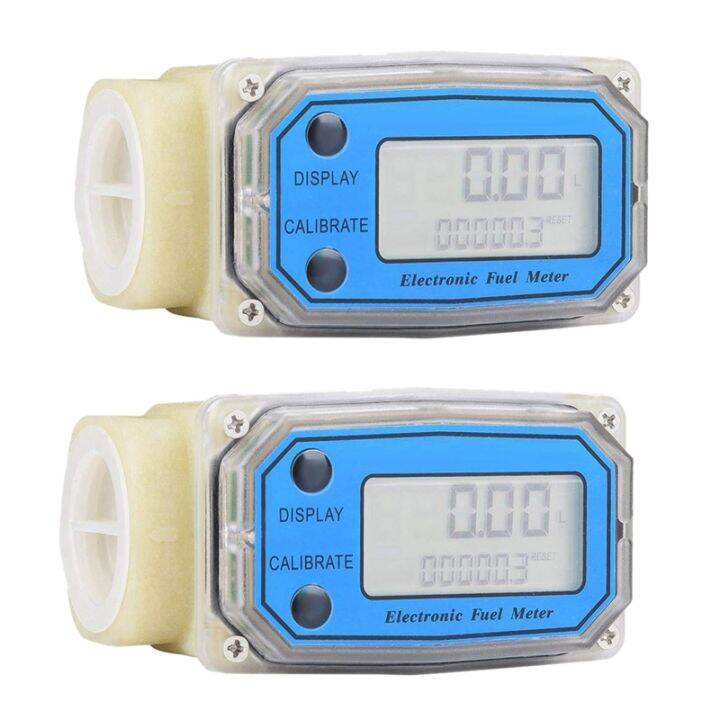 2X Mini Digital Turbine Flow Meter Fuel Flow Meter Turbine Flowmeter ...