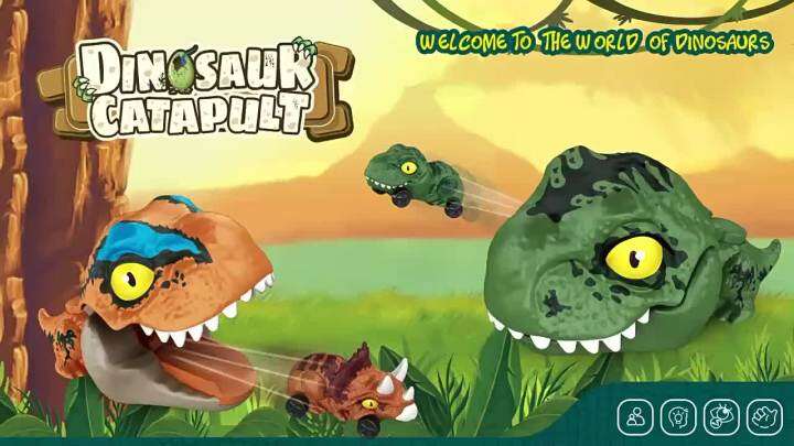สินค้าใหม่เด็กกดหนังสติ๊กไดโนเสาร์ของเล่นรถจำลอง Tyrannosaurus ...