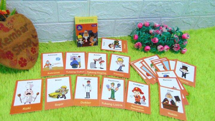 FC-PROFESI Flash Card Kartu Edukasi Profesi Pekerjaan Cita-cita Bantu ...