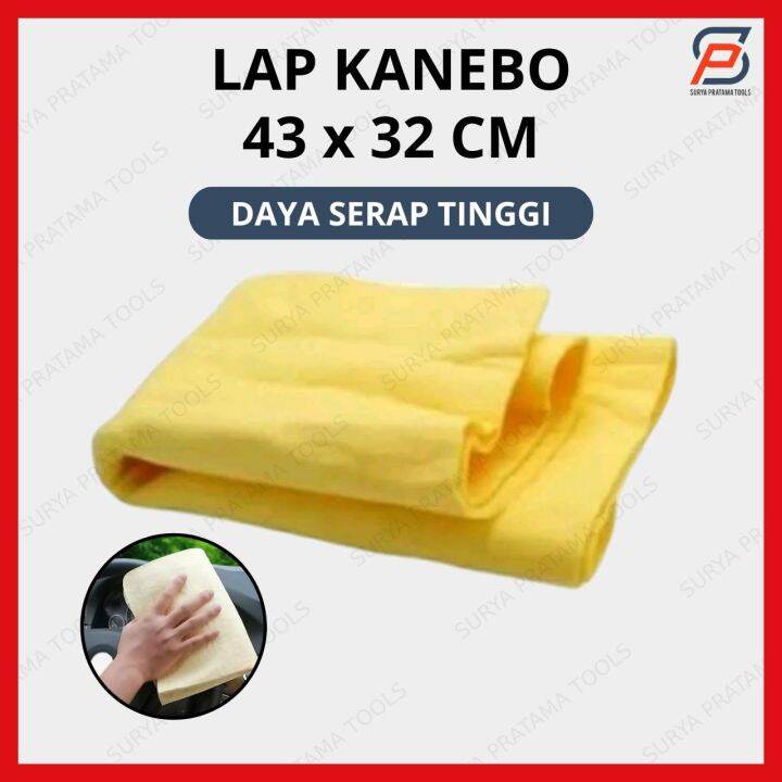 KAIN KANEBO CHAMOIS JUMBO 43 X 32 CM LAP MOTOR MOBIL KACA SERAT TEBAL ...