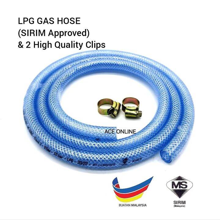 LPG GAS HOSE (SIRIM Approved) & 2 High Quality Clips | Lazada