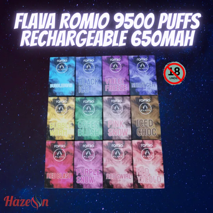 FLAVA ROMIO 9500 P ( WITH LANYARD ) ORIGINAL 650mah Type C charging ...
