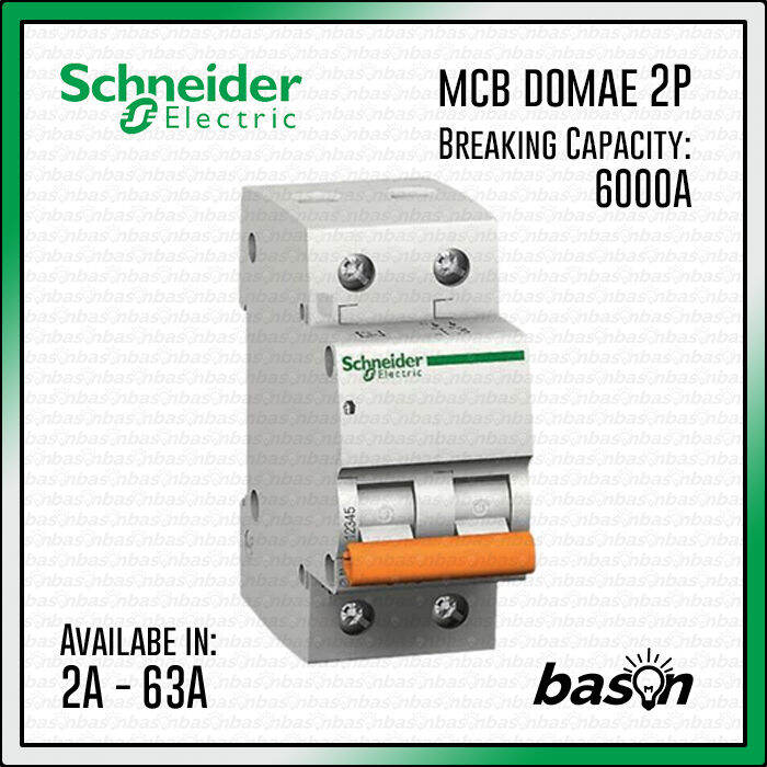 SCHNEIDER MCB Domae 2Phase - 2A - 4A - 6A - 10A - 16A - 20A - 25A - 32A - 40A - 63A - miniature ...