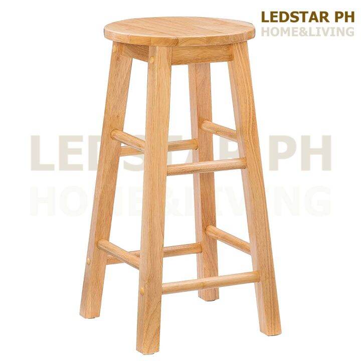 Bar Stool Chair Solid Wood High Round Dining Chair Front Desk High ...