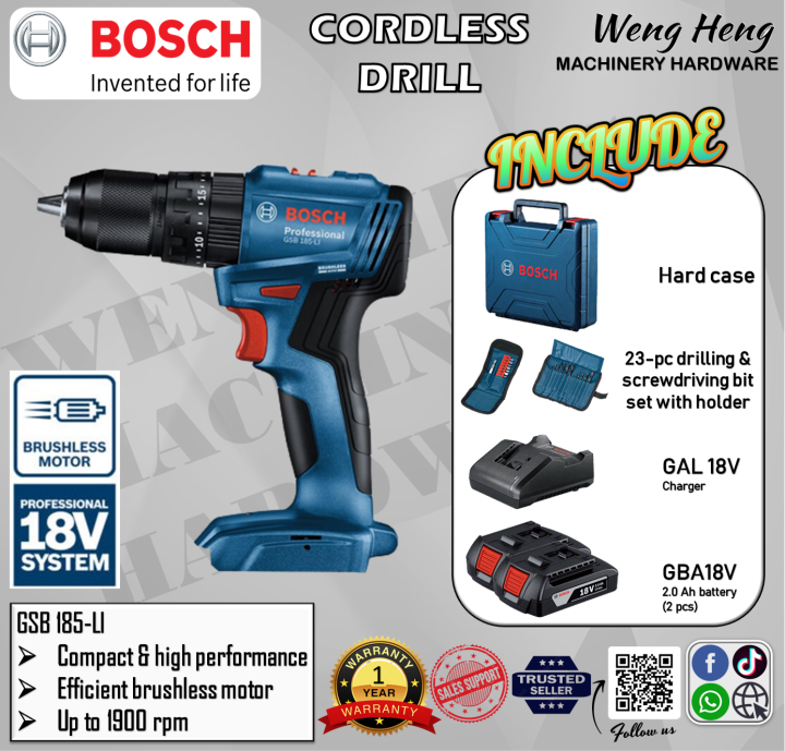 100% Genuine Bosch 18V Professional Brushless Cordless Drill ...