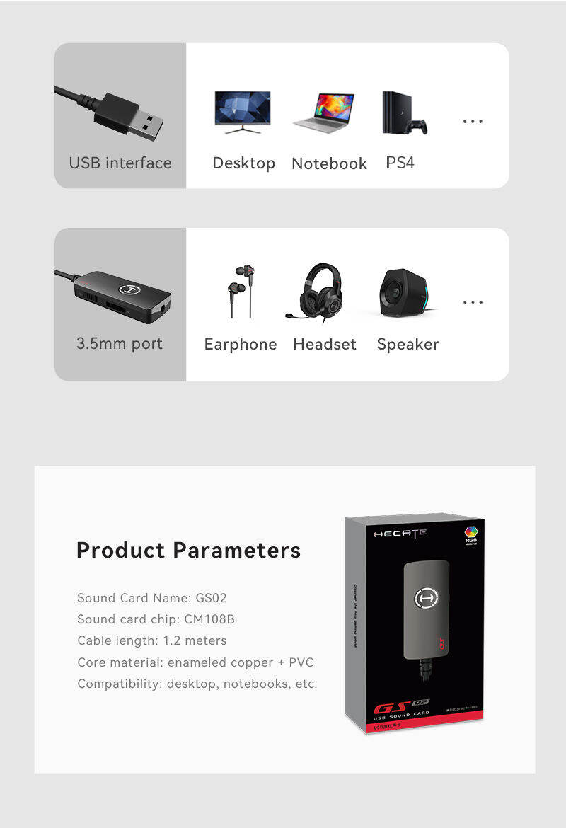 Edifier GS02 7.1 Virtual Surround Sound Cards Multi-compatible Device ...