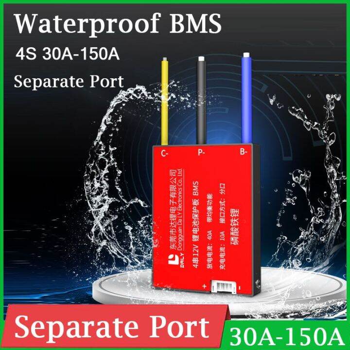 กันน้ํา BMS 4S 12V lifepo4 คณะกรรมการป้องกันแบตเตอรี่ลิเธียมสมดุล 30A ...