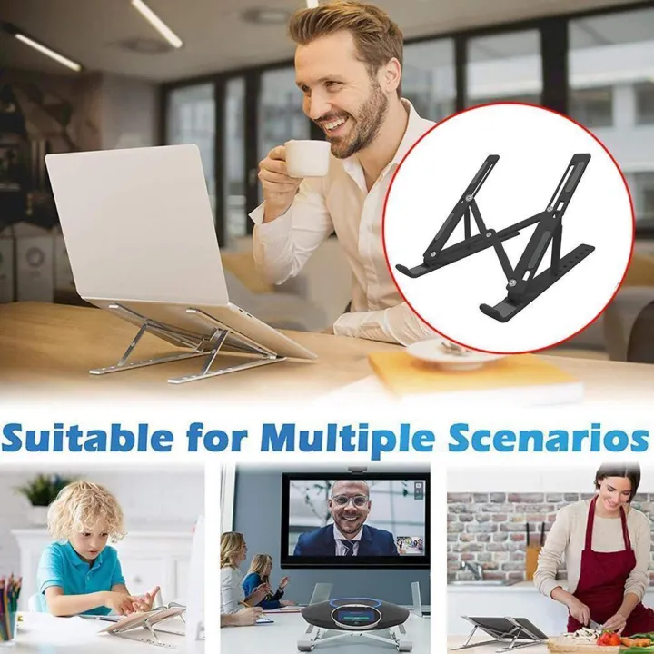 Adjustable Foldable Laptop Stand Desk Portable Notebook Computers Riser ...