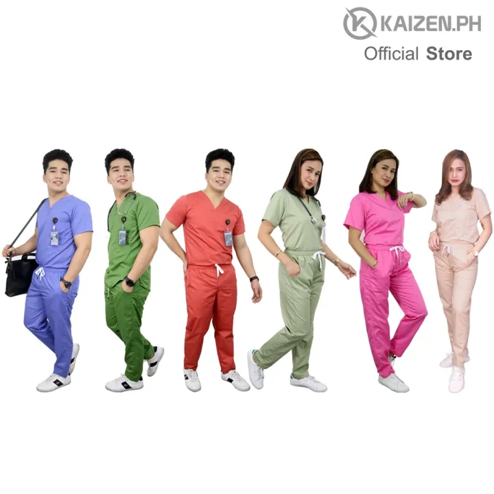 KAIZEN.PH Scrub Suit Kss-19 Plain Amboy Cut Series | Lazada PH