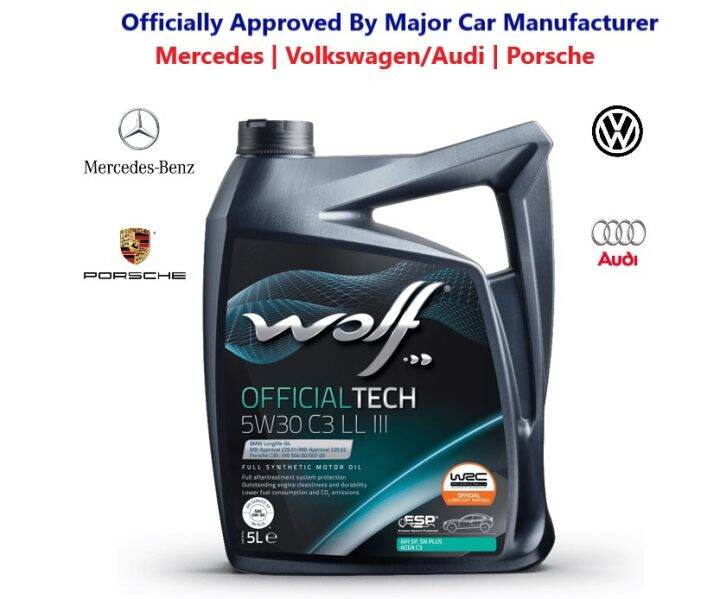 WOLF 5W30 Fully Synthetic Engine Oil (5L) Made in Belgium - With ...