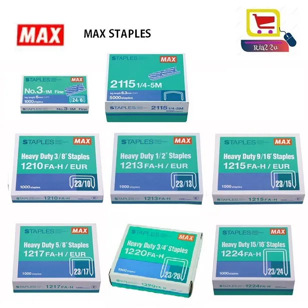 MAX Heavy Duty Staples / max Staples / Dawai Kokot 2115 , 1210 , 1213 ...