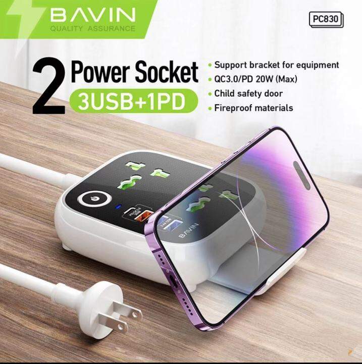 BAVIN PC830 QC3.0 & PD Power Socket Hub Extension Multi-Port Fast ...