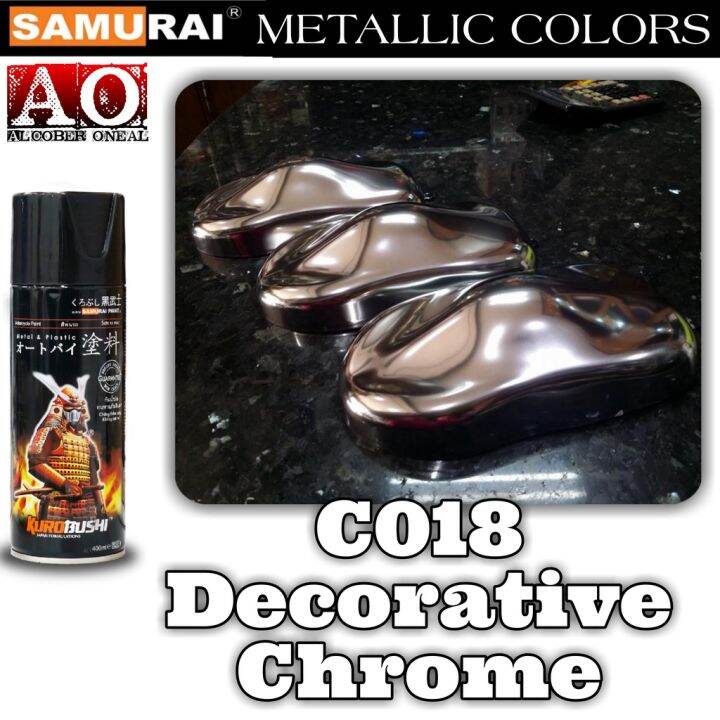 ♘SAMURAI SPRAY PAINT C018 Decorative Chrome (COD) | Lazada PH