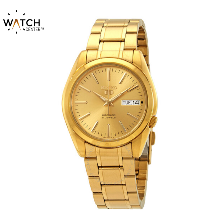 Seiko 5 SNKL48K1 Gold Bracelet Gold Dial Automatic Men's Watch SNKL48 ...