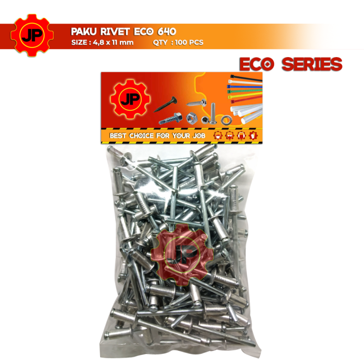 PAKU RIVET ECO 640 100 PCS 4.8 x 11 MM BLIND RIFET TEMBAK ALUMINIUM ...