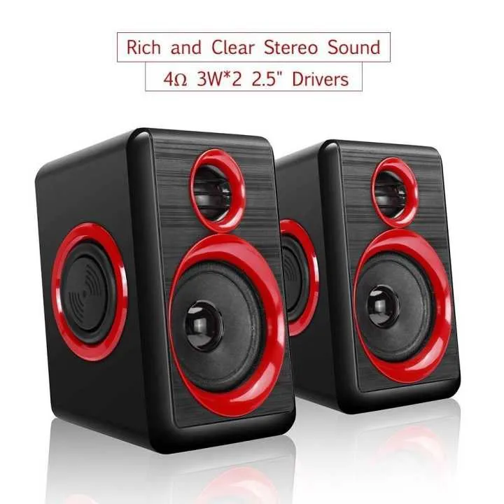 FT-165 2.0 USB Multimedia Laptop PC Speaker (RED) | Lazada PH