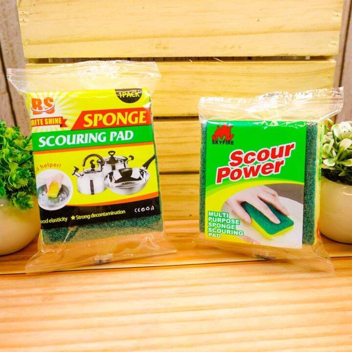 Small / Medium Cleaning Scrub Kitchen Dish Scrubber Wash Scouring Sponge Pad | Lazada PH