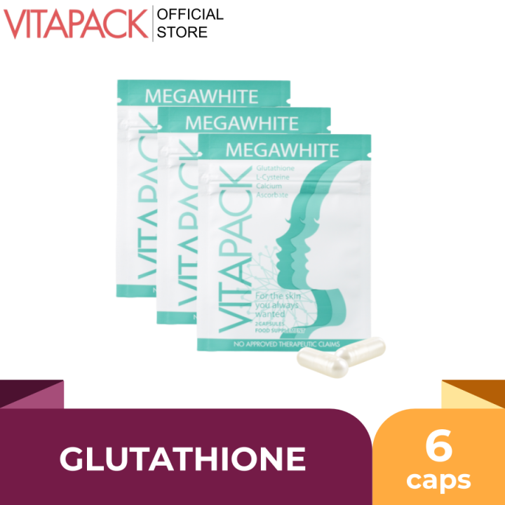 Vitapack Megawhite Glutathione Whitening Supplement 3 Sachets (6 ...