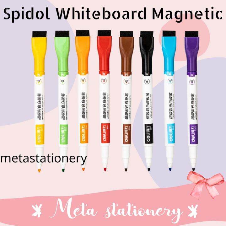 Spidol Magnetic Whiteboard / Spidol Wipe Clean Set 8 Color Deli ...