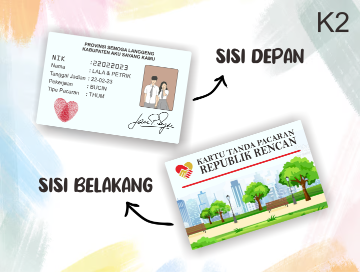 KARTU TANDA PACARAN | KARTU KOMITMEN | RELATIONSHIP CARD | ID CARD ...