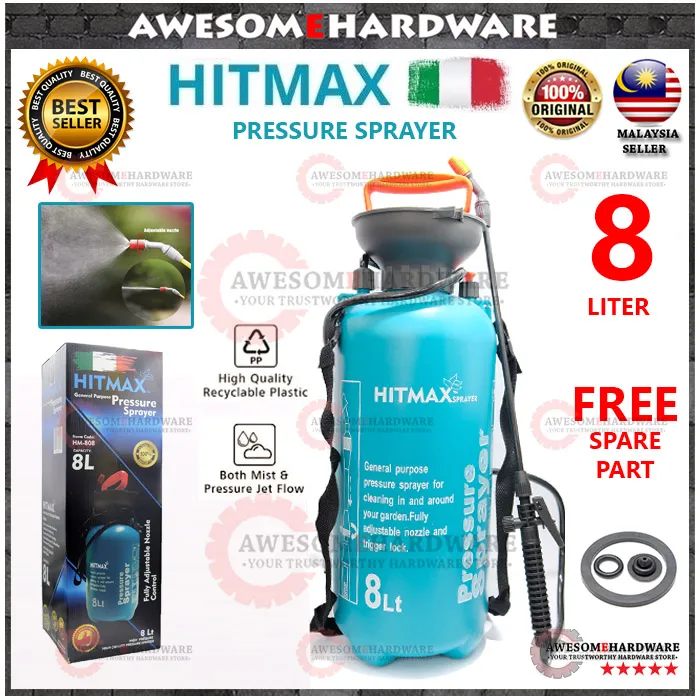 (5L, 8L) FREE SPARE PART HITMAX ITALY ABS SPRAYER PUMP WATER SPRAY GARDENING PUMP PAM AIR | Lazada