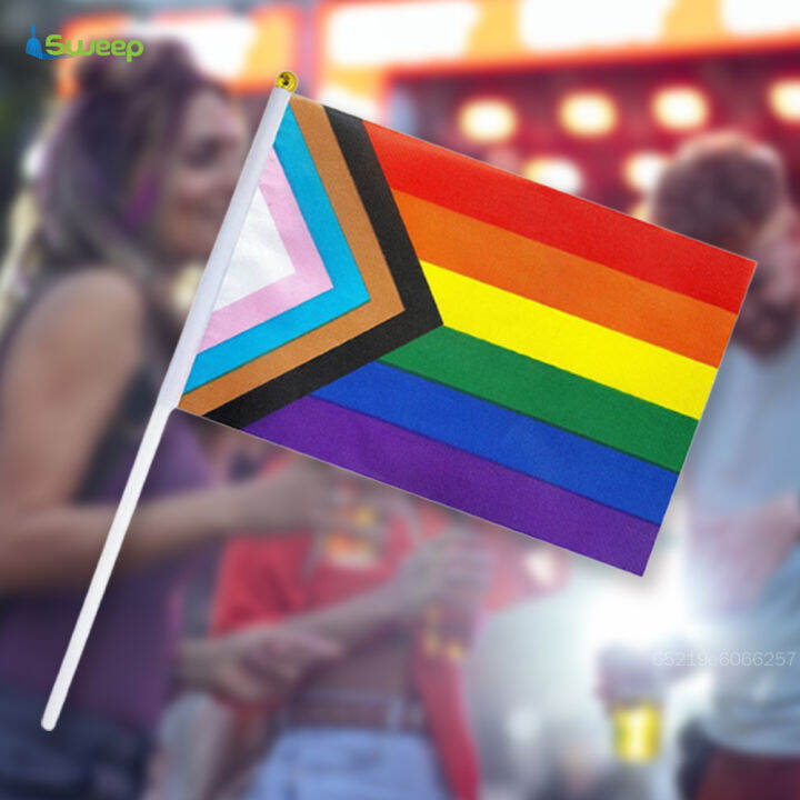 Progress Pride Hand Flags Clear Printing Rainbow LGBTQ Flags for LGBTQ ...