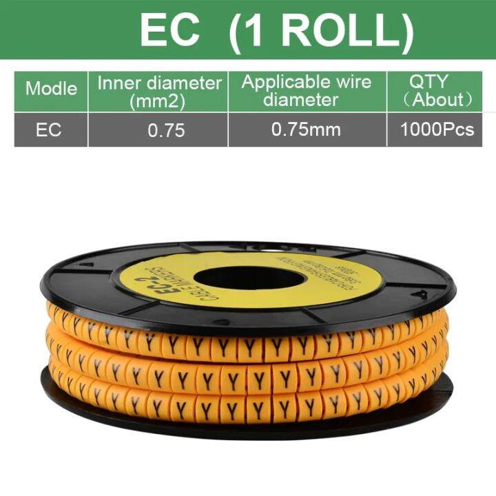 Excellent 1 Roll Cable Markers Letter Number Tube EC 1 2.5 4 6 Square ...
