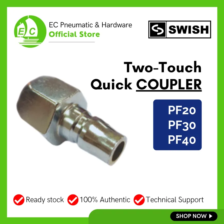PF20, PF30, PF40 SWISH Two Touch Quick Coupler Pneumatic Air Compressor Hose Coupling Socket ...