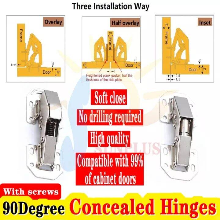 90 Degree 4'' Cabinet Hinges For Cabinet Hydraulic Soft Closed Hinges ...