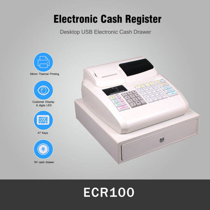 【Fast Shipping】 ECR100 Cash Register Machine with Thermal Receipt ...