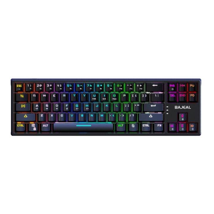 BAJEAL K71 Key Gaming Mechanical Keyboard 71-Key Green Axis Keycap USB ...