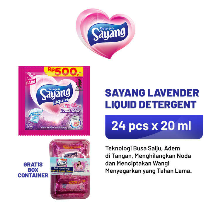 Sayang Lavender Liquid Detergent 20 ml x 24 Sachet | Lazada Indonesia