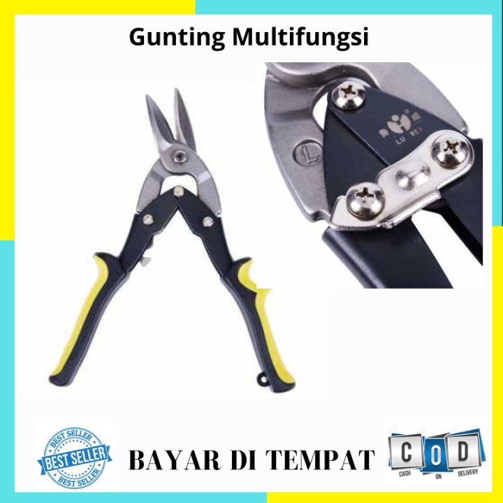 gunting baja ringan super tajam ori usa stanley / Gunting Besi Flat ...