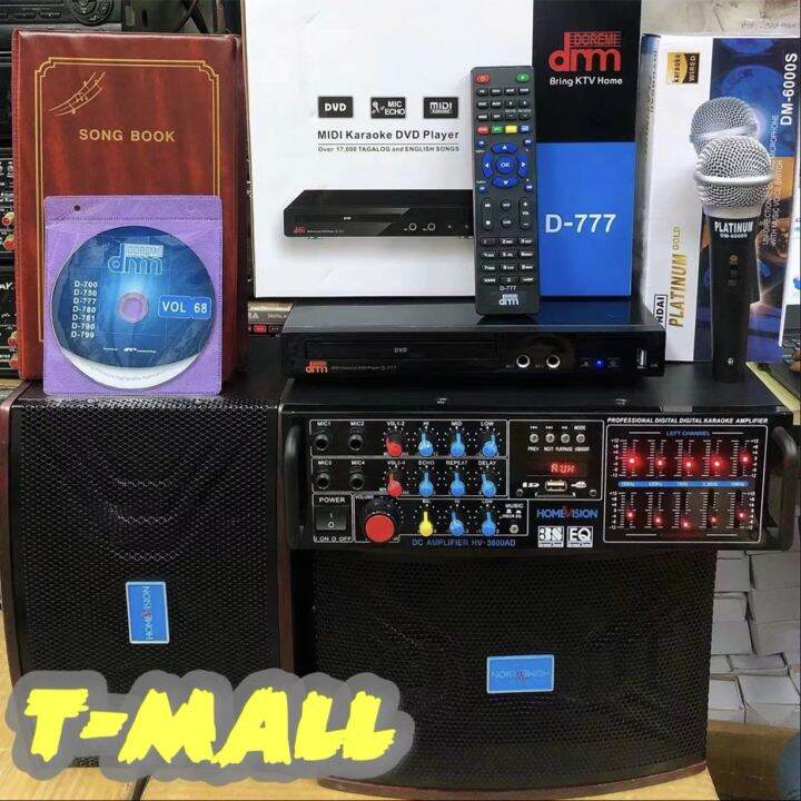 Complete Videoke Set with Megapro D-777 Karaoke Player with Homevision HV-S660 (150x2w)Speaker ...